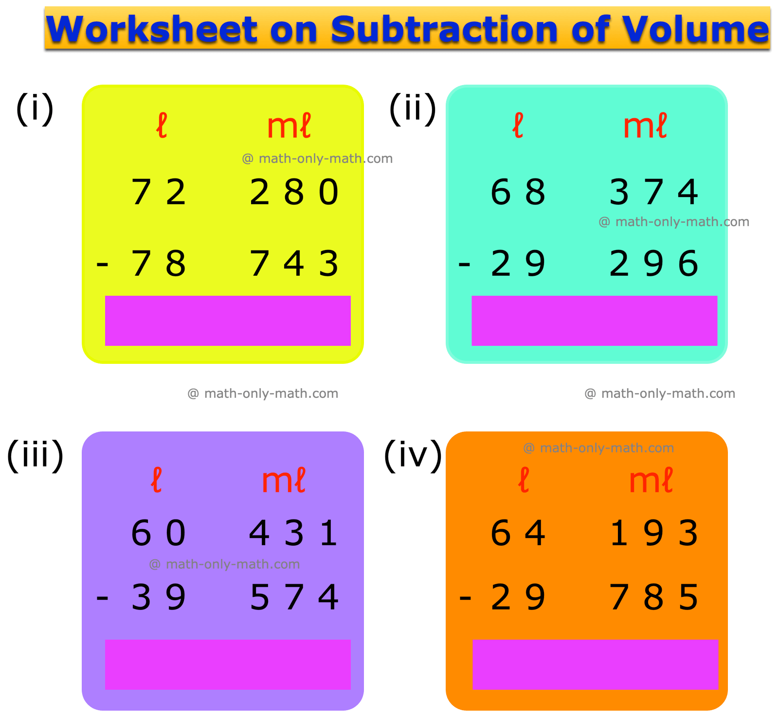 Worksheet on Operation on Sets | Operation on Sets | Pairs of Sets | Sets