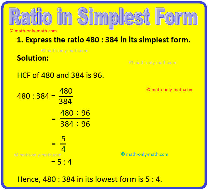 Ratio in Simplest Form | Ratio in Lowest Terms | Simplify Ratios Ratio in Simplest Form | Ratio in Lowest Terms | Simplify Ratios
