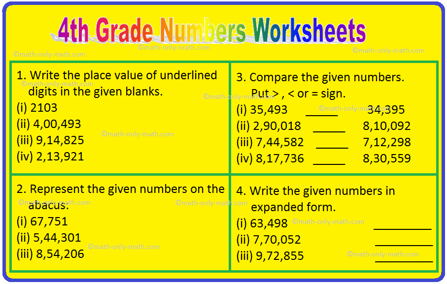 Large Number | Reading a Large Number | Writing a Large Numbers | Work