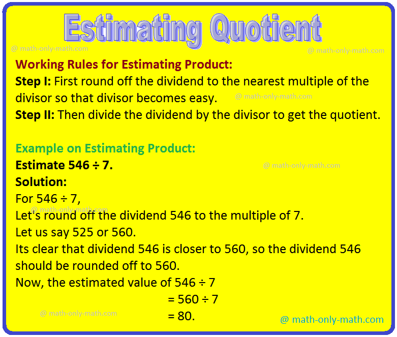 Estimating Product and Quotient |Estimated Product |Estimated Quotient