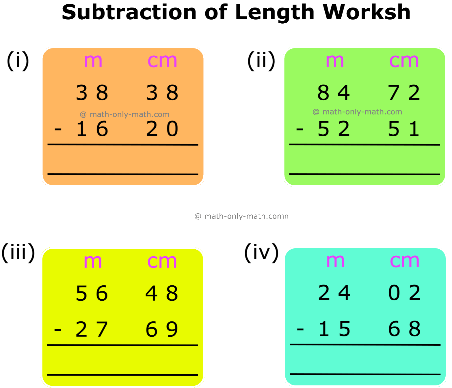 Worksheet on Addition and Subtraction of Units of Measurement |Answers