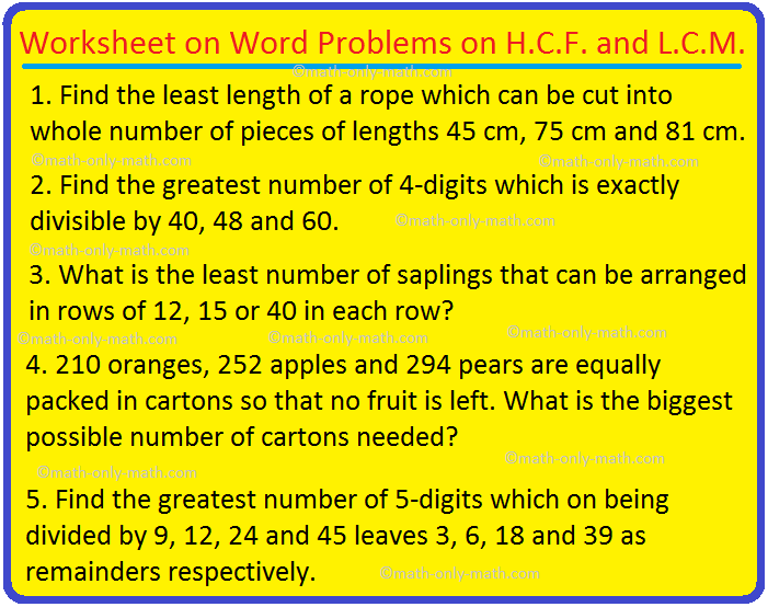 Relationship between H.C.F. and L.C.M. |Highest Common Factor|Examples